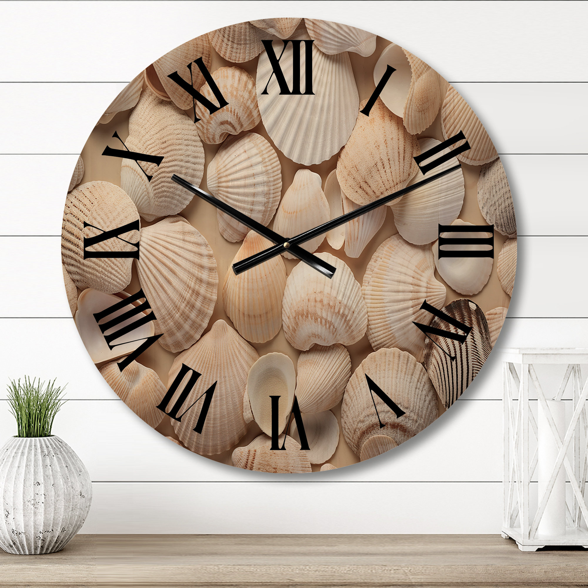 East Urban Home Beige Clam Seashell Symphony II - Clam Oversized Wood ...