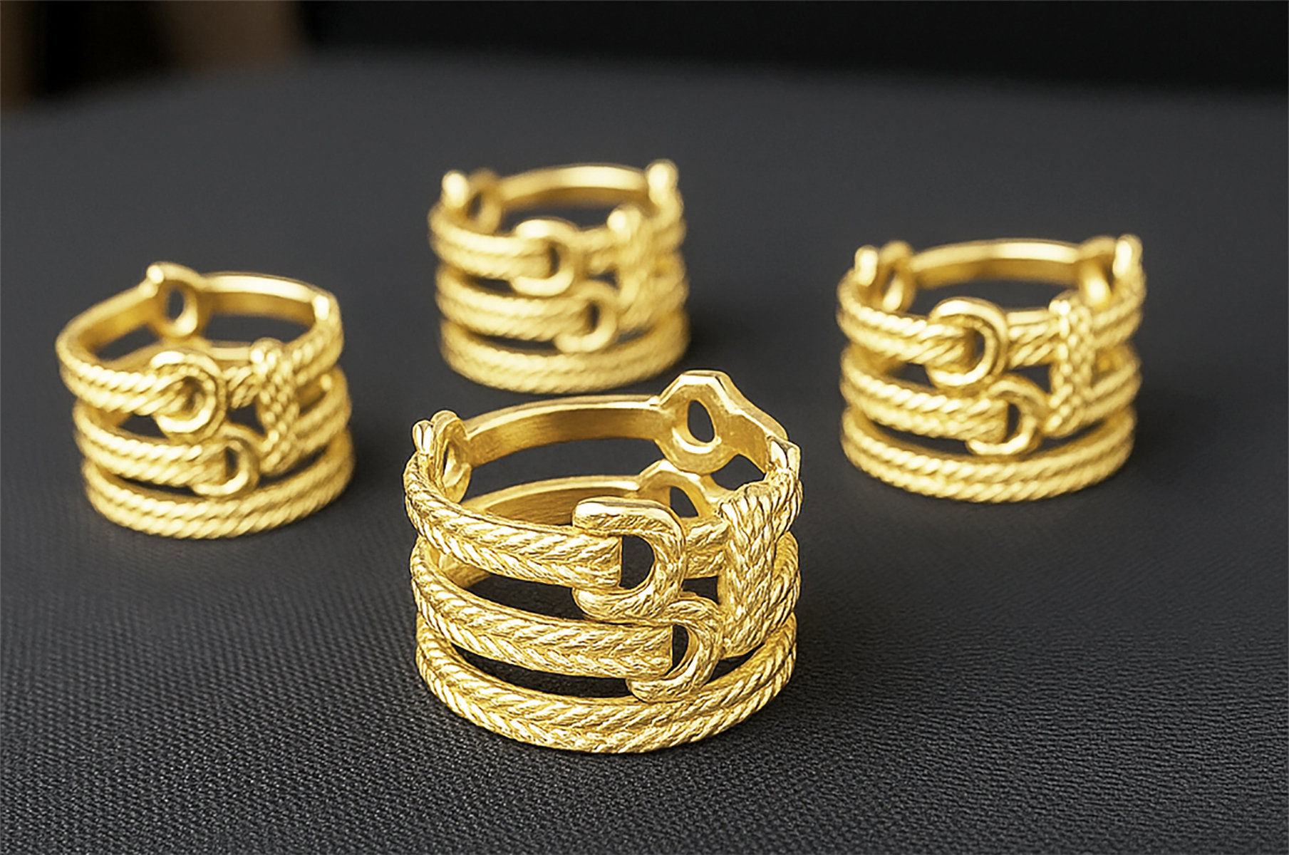 Mercer41 Rope Design With Interlocking Loops Metal Napkin Rings, Set Of ...