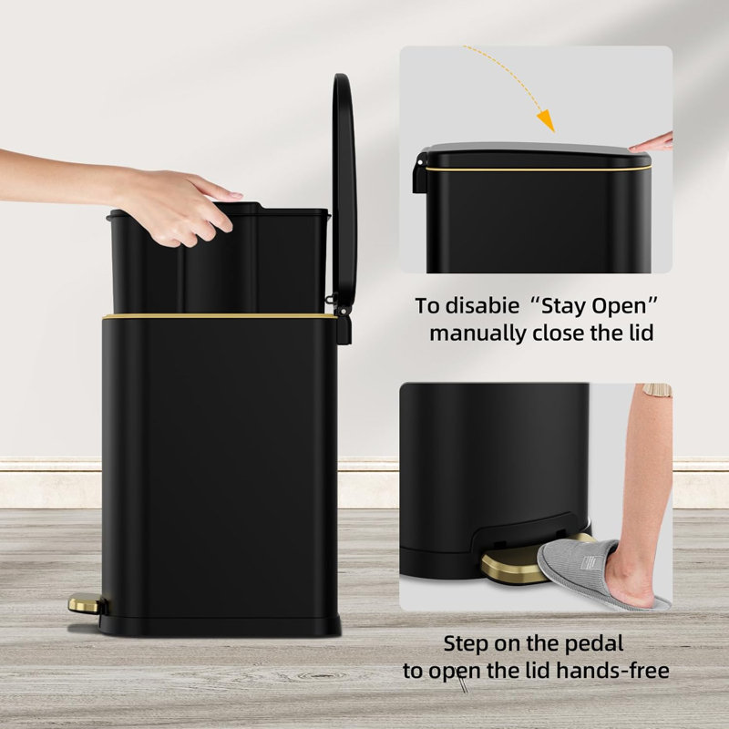 COMDOY 2.6 Gallon Stainless Steel Step Small Garbage Can | Wayfair