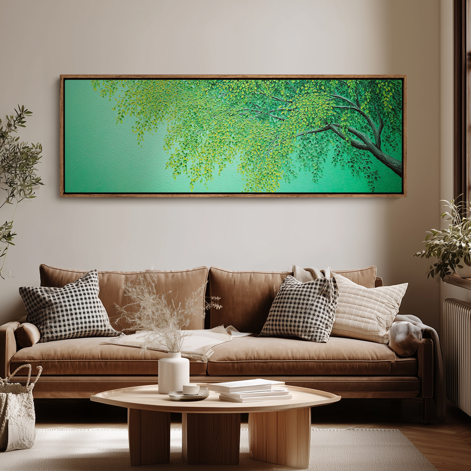 SIGNFORD Vibrant Green Tree Canopy on Fresh Background for Living Room ...