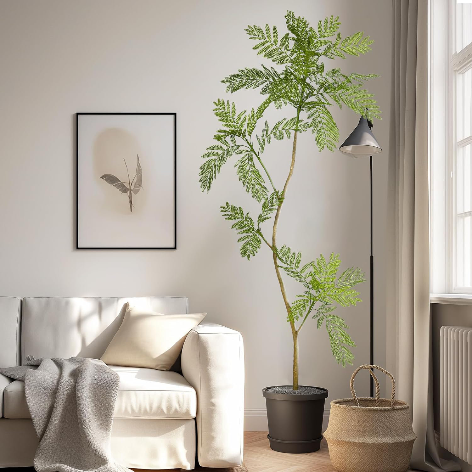 Primrue Artificial Tree Fake Jacaranda Tree,Faux Tall Tree Lifelike ...