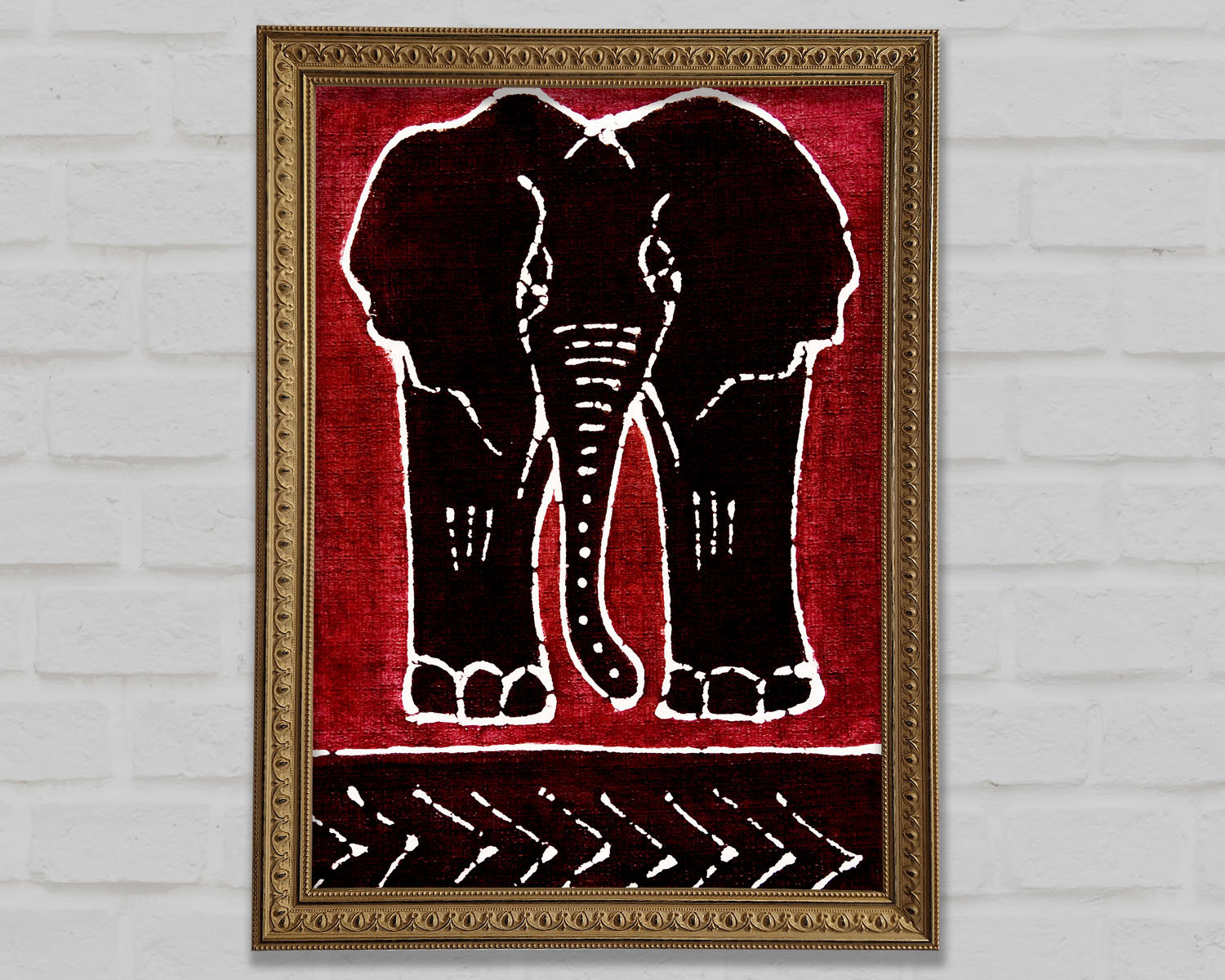 Latitude Vive Aboriginal Red Elephant - Print | Wayfair.co.uk