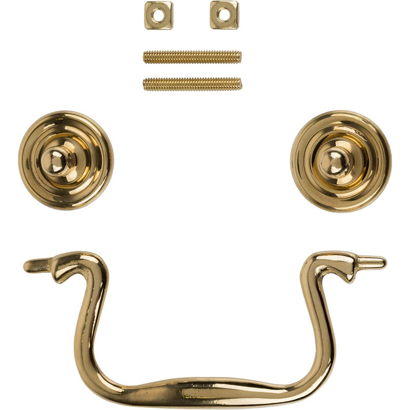 UNIQANTIQ HARDWARE SUPPLY Plain Cast Brass Swan Neck Drawer Bail Pull ...