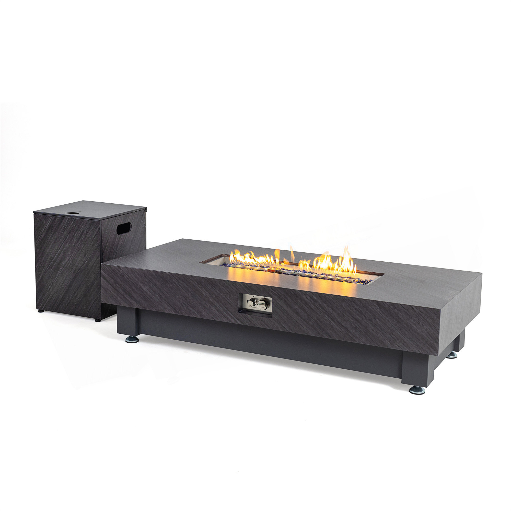 Latitude Run® 60-INCH FIRE PIT TABLE,Wood Outdoor Gas Fire Pit Table ...