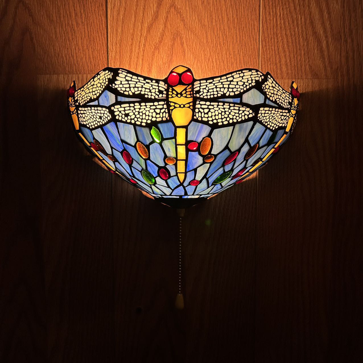 Fleur De Lis Living Simonson Tiffany Wall Sconces Blue Stained Glass ...