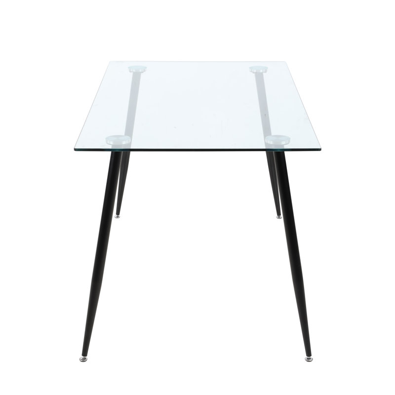Ivy Bronx Carlito Rectangular Glass Top Dining Table & Reviews | Wayfair