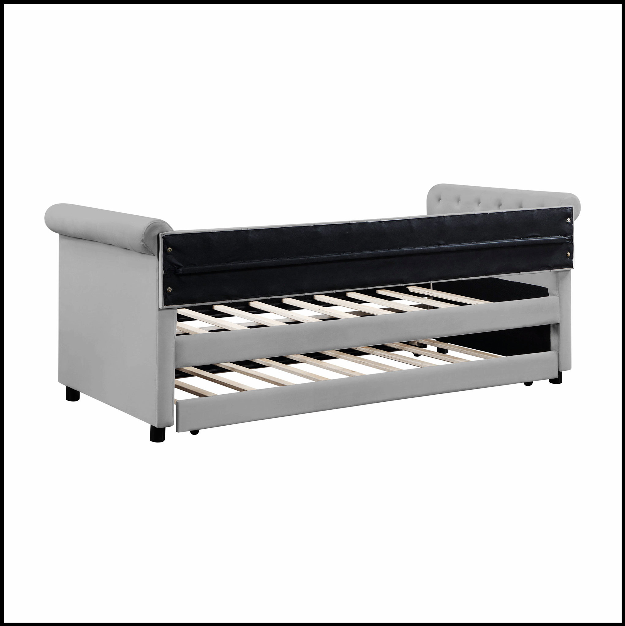 Lark Manor Luxurious Daybed with Trundle, Tufted Upholstered Sofa Bed ...