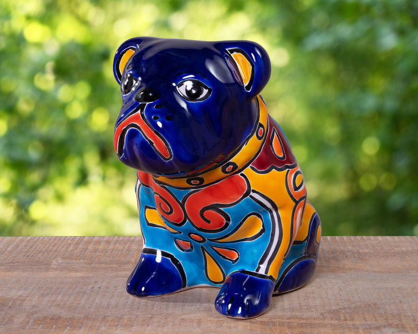 Bungalow Rose Mexican Talavera Pottery Ceramic Indoor Outdoor Bulldog ...
