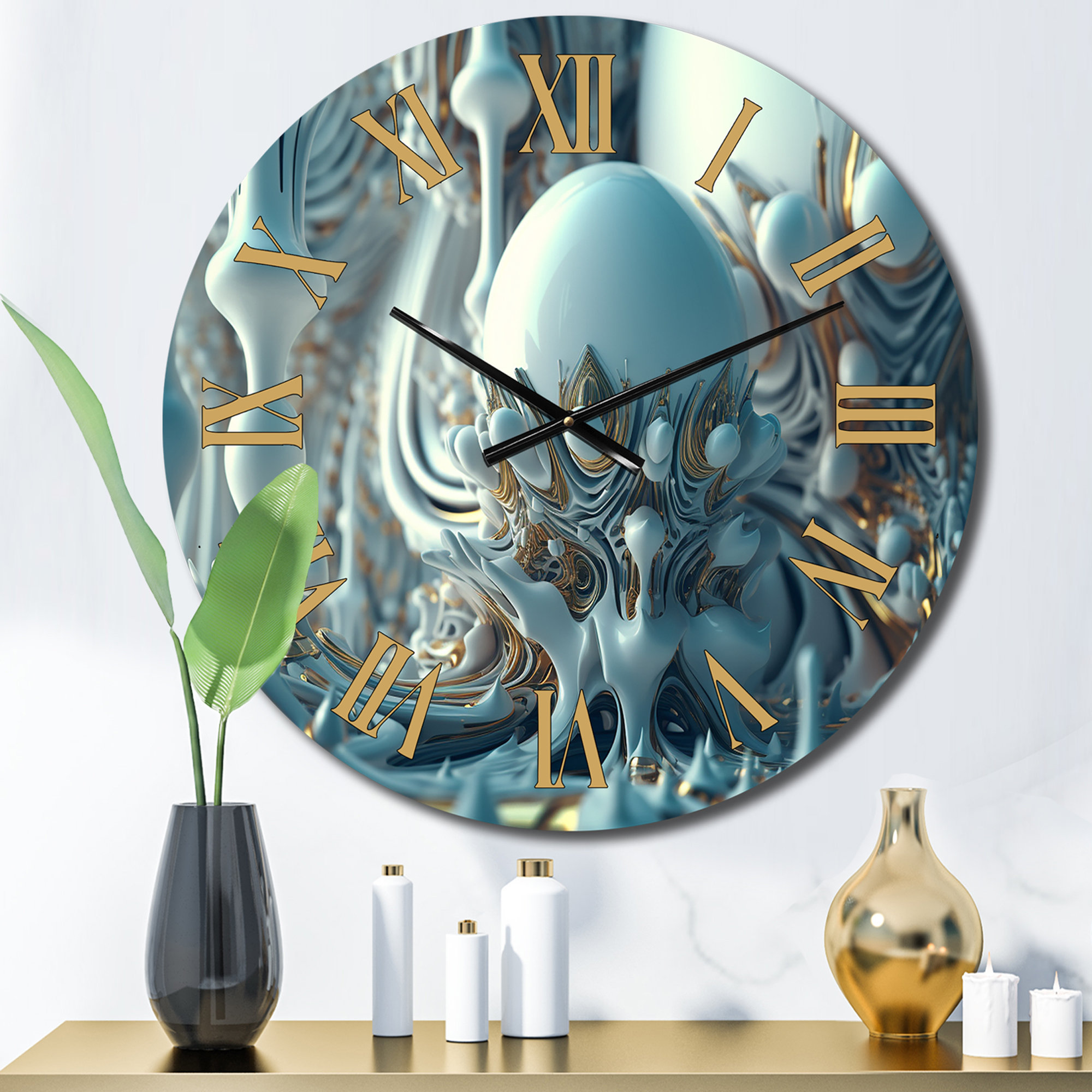 Design Art Fractal Futuristic Architecture III - Fractals Wall Clock ...
