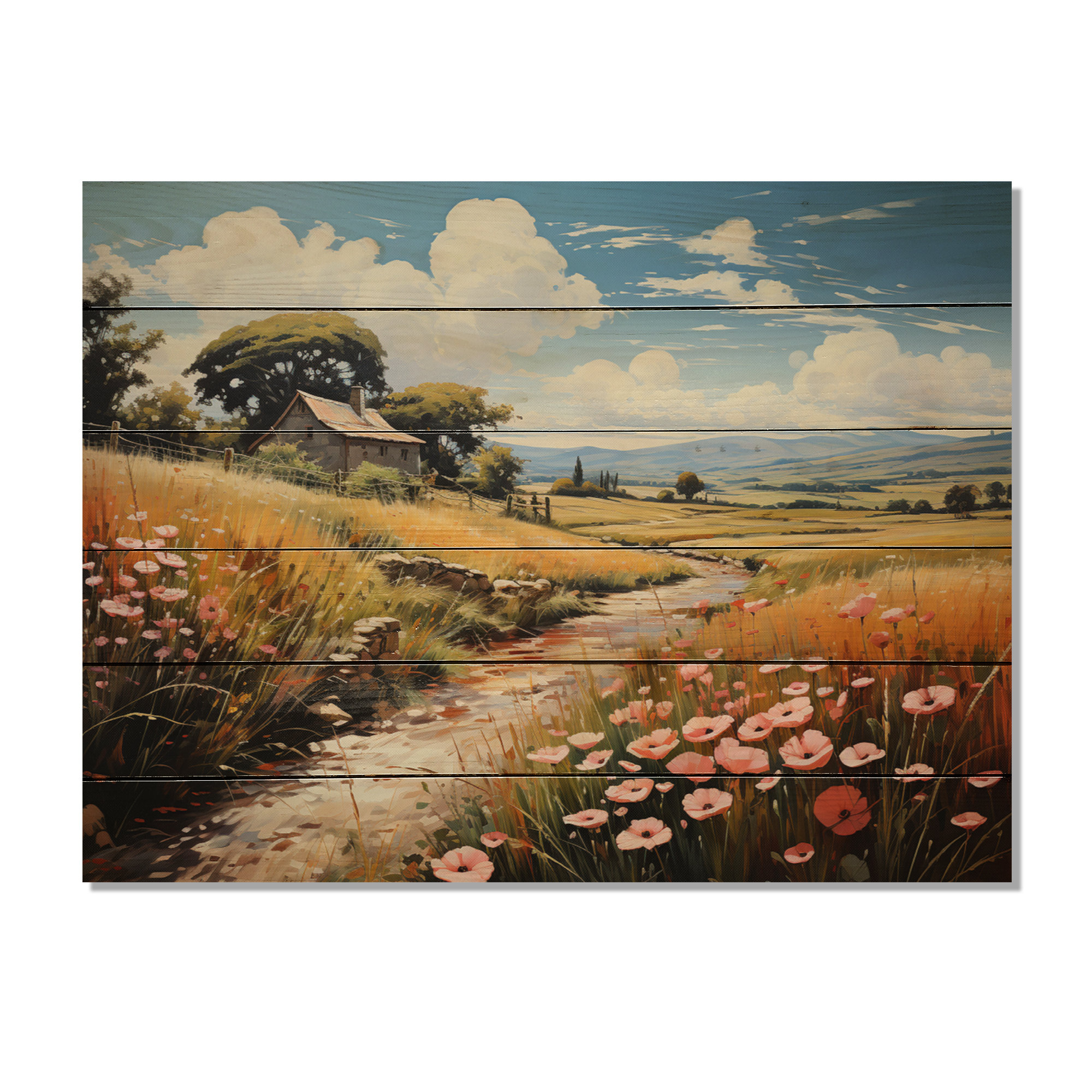 Red Barrel Studio Laurrie Farm Fauvist Fields I On Wood Print - Wayfair ...