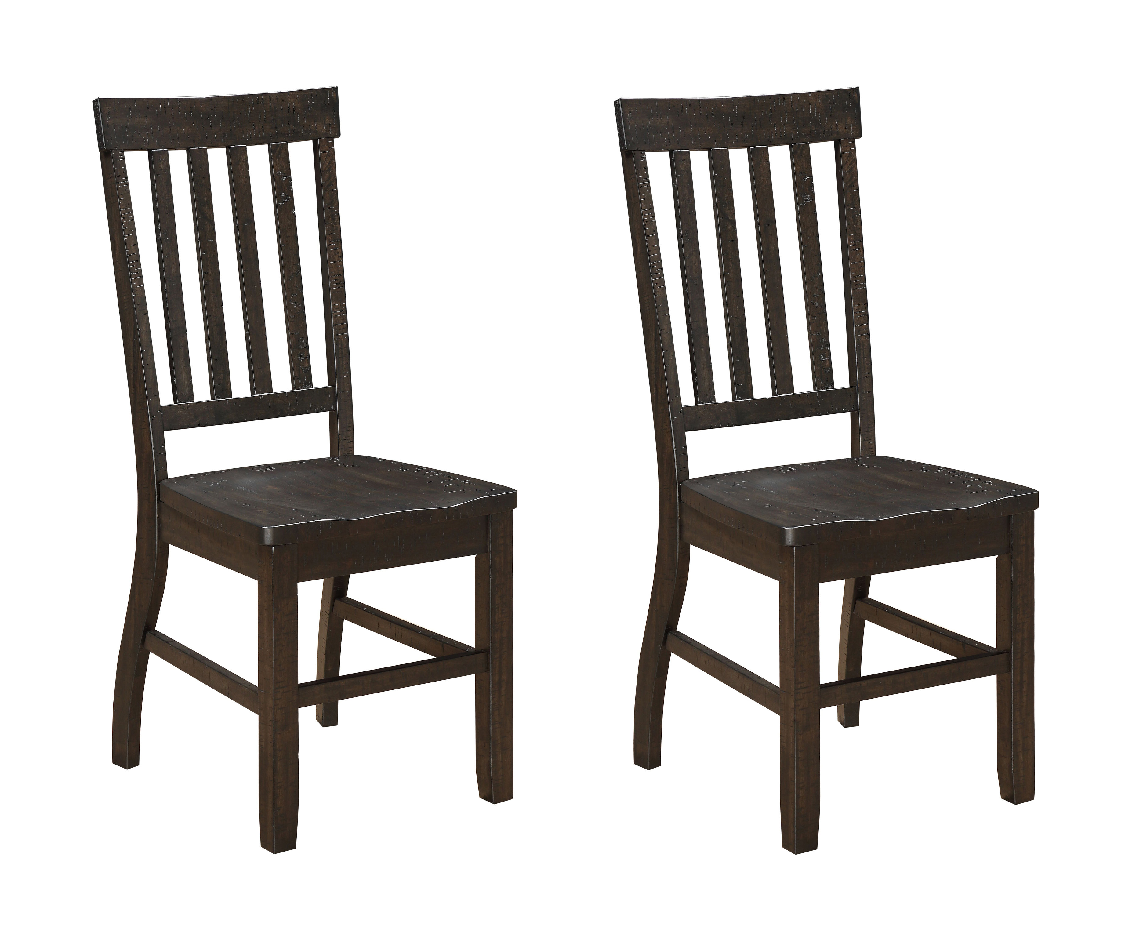Winston Porter Rustic Walnut Slat Back Side Chairs | Wayfair