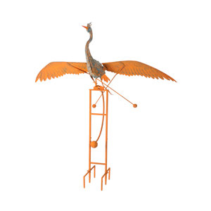 Bungalow Rose Metal Flying Large Heron Kinetic Balancing Rocker Garden ...