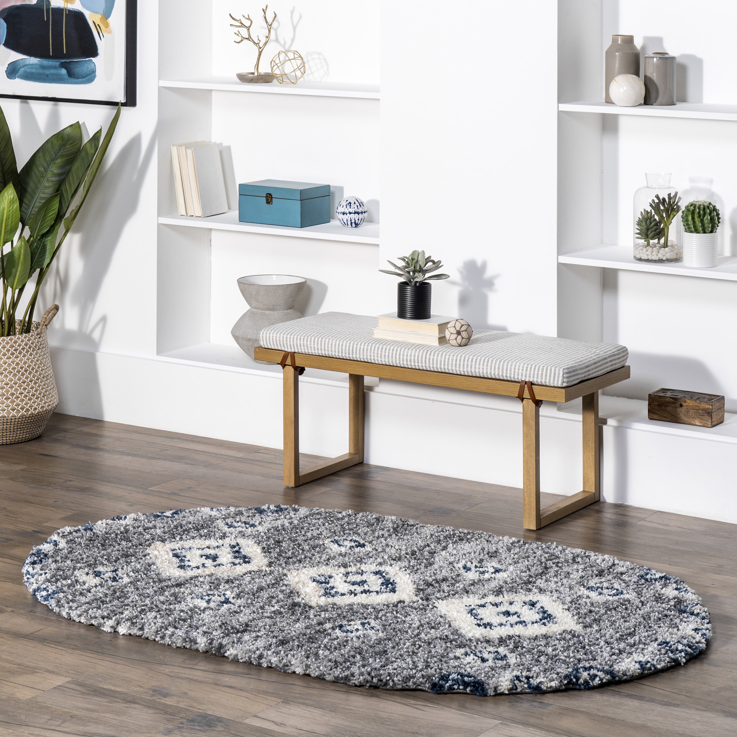 Bungalow Rose Geometric Gray Area Rug & Reviews | Wayfair