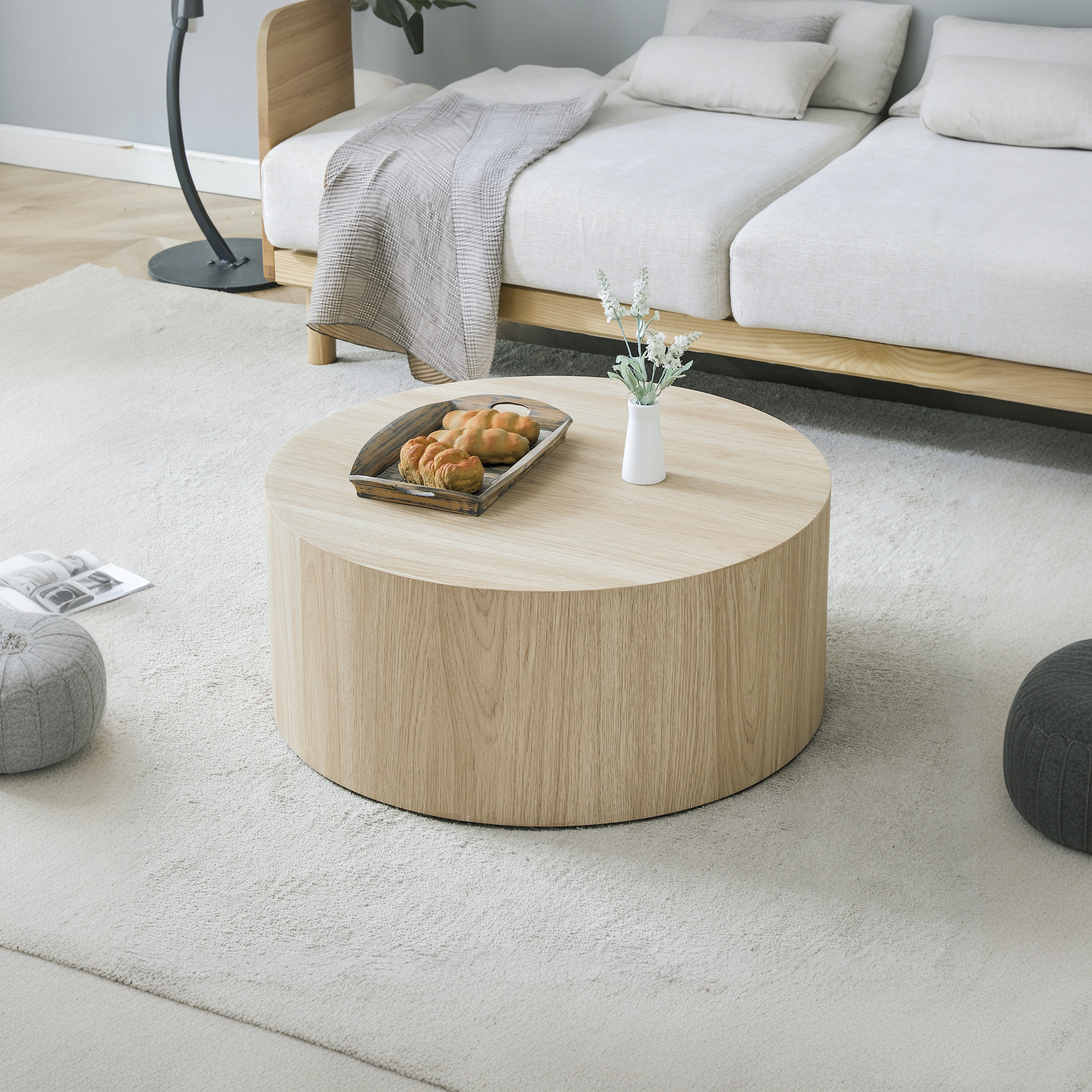 Latitude Run® Modern Minimalist Cylindrical Coffee Table | Wayfair