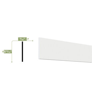 Ekena Millwork 5 7/8"H x 3/8"P x 96"L Flat Utility Trim Moulding, PVC ...