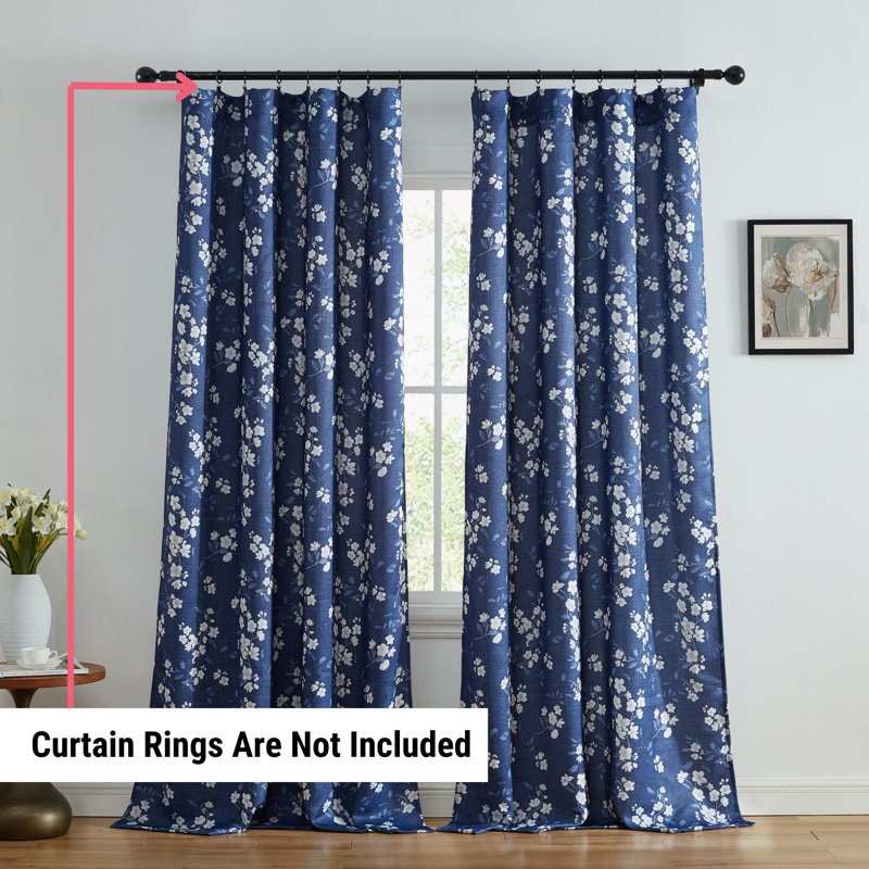 Red Barrel Studio® Lyllyan Floral Rod Pocket Window Curtains for ...