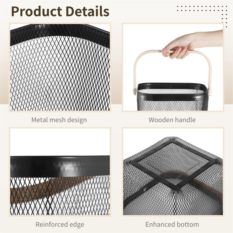 Ebern Designs 6 PCS Metal Mesh Steel Baskets With Handle | Wayfair