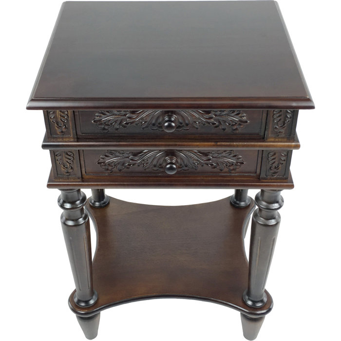 Bloomsbury Market Aleman Carved 2 Drawer Nesting End Table & Reviews ...