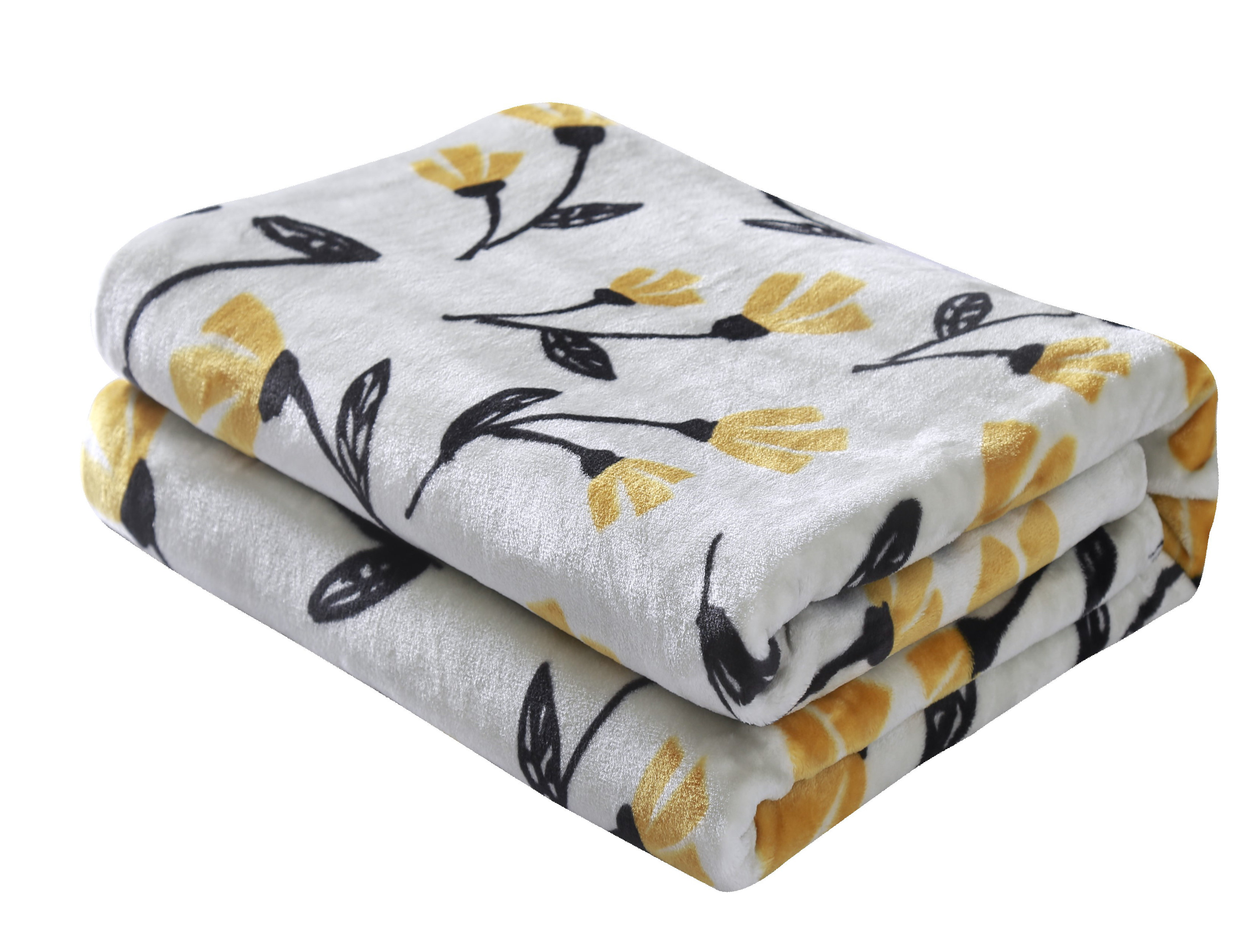 DaDa Bedding Fresh Sunshine Yellow Fleur Tulips Floral Soft Fleece ...