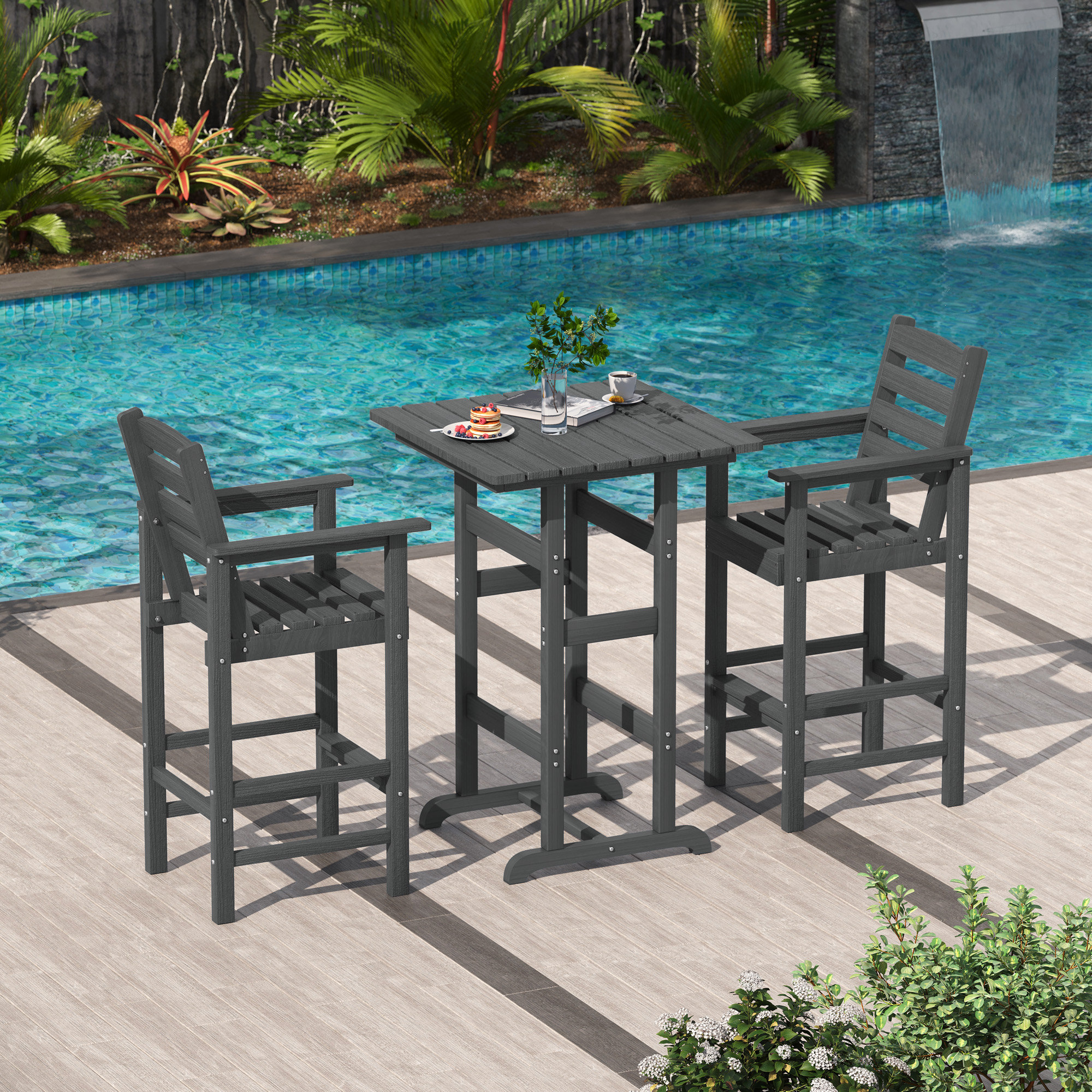 Lark Manor™ 2-Person HDPE Outdoor Oversize Sturdy Bar Set | Wayfair