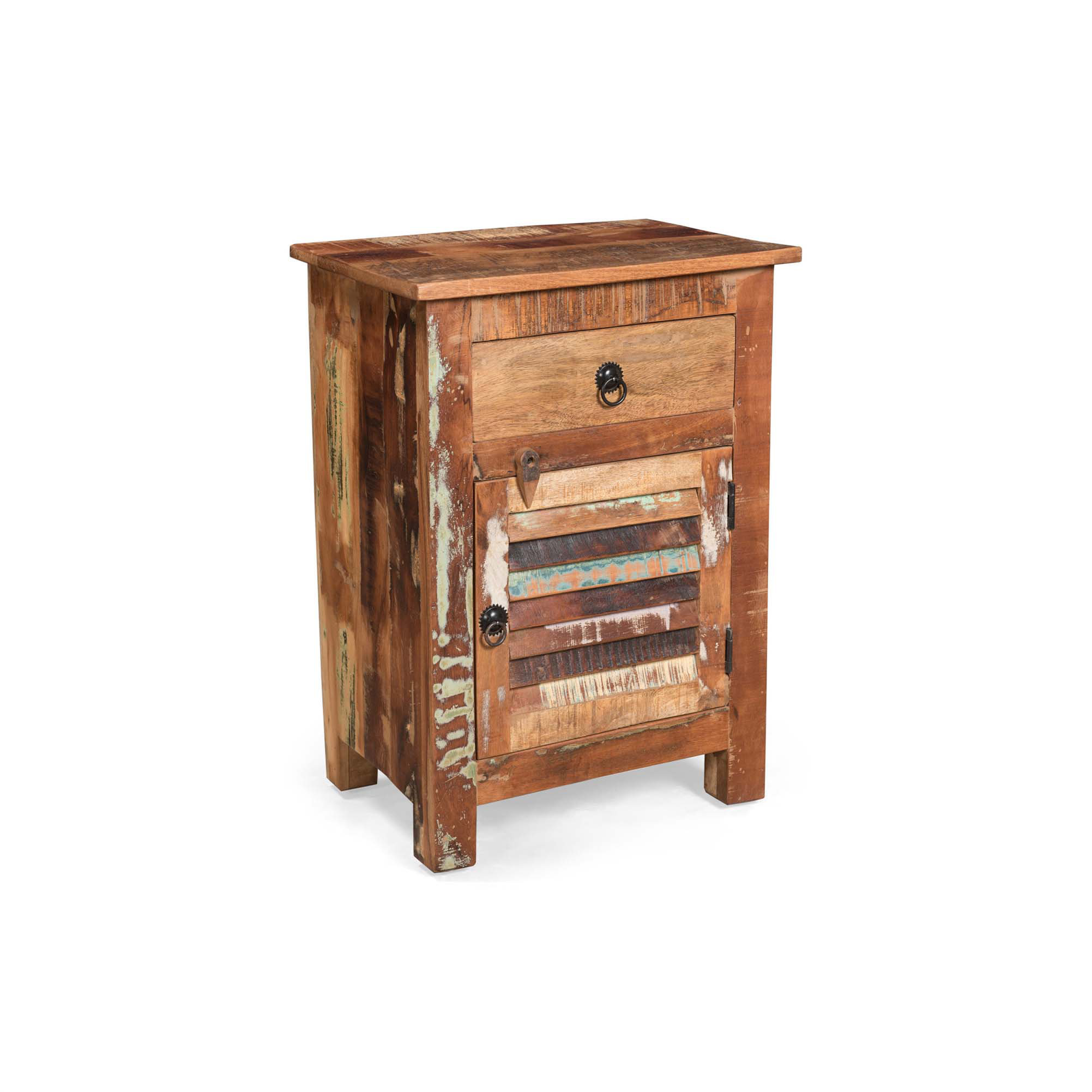 Loon Peak® Juliun Side Table With Drawer And Slatted Cabinet Door ...