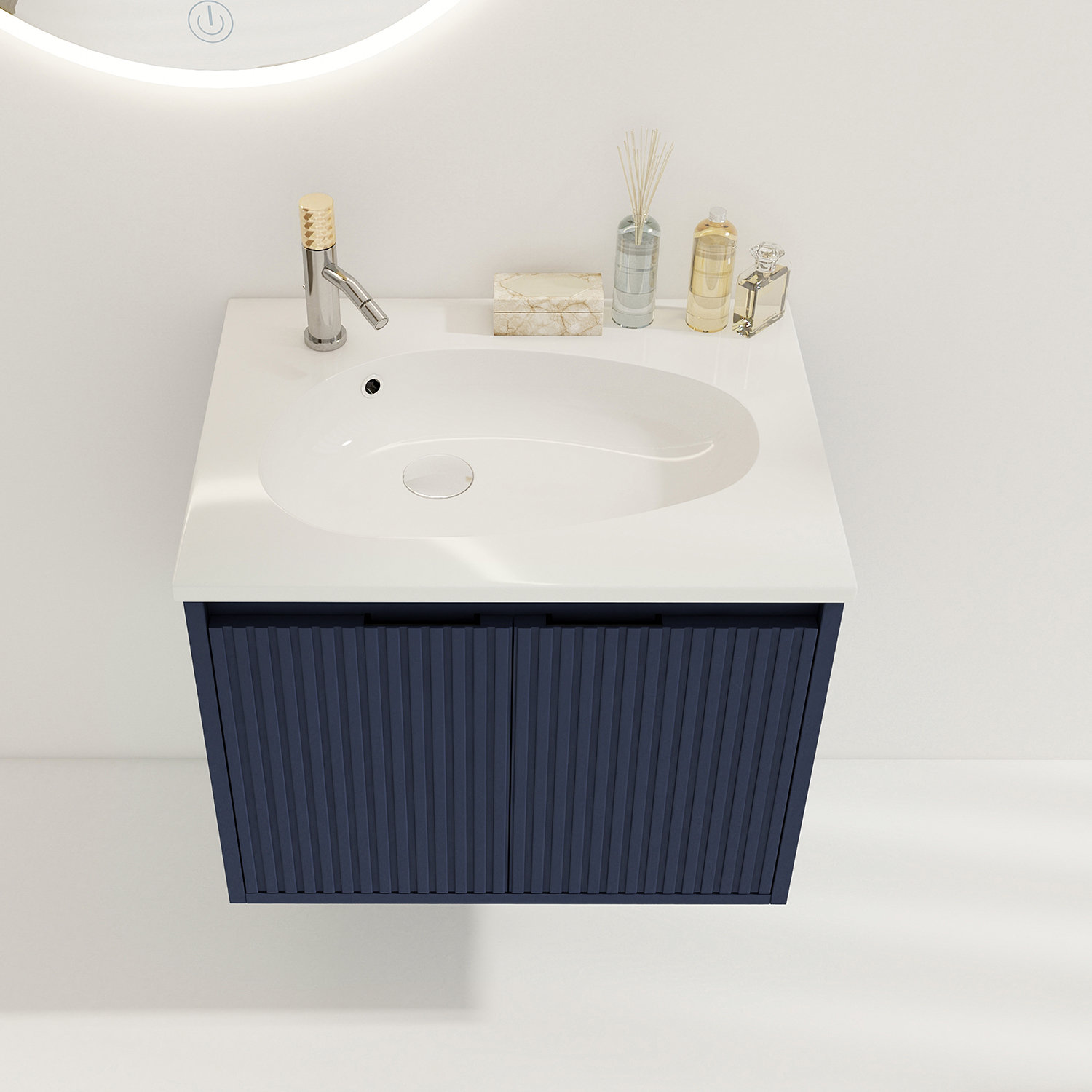 Latitude Run® 24'' Wall Mounted Single Bathroom Vanity with Resin Top ...