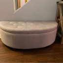 Lark Manor Aimable Half Moon Fabric Storage Ottoman Bench with ...