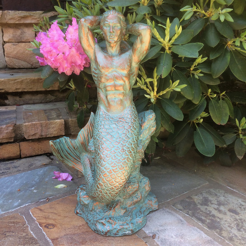 HomeStyles Life's a Beach Sexy Merman Mermaid on Coastal Rock Statue ...