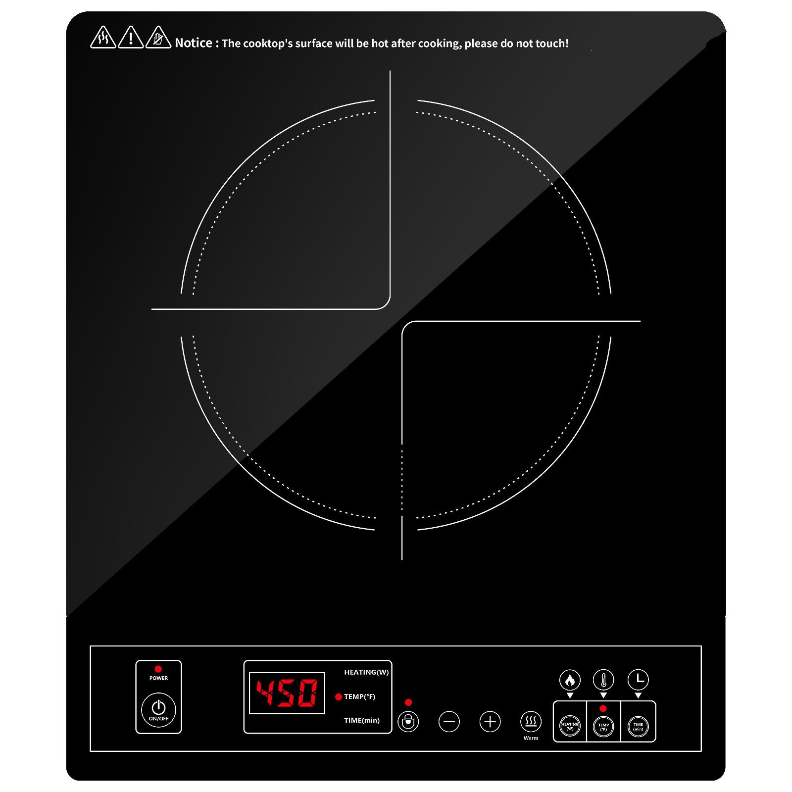 QUALITY FLOORING INC. Portable Induction Cooktop 1800W Induction Burner ...