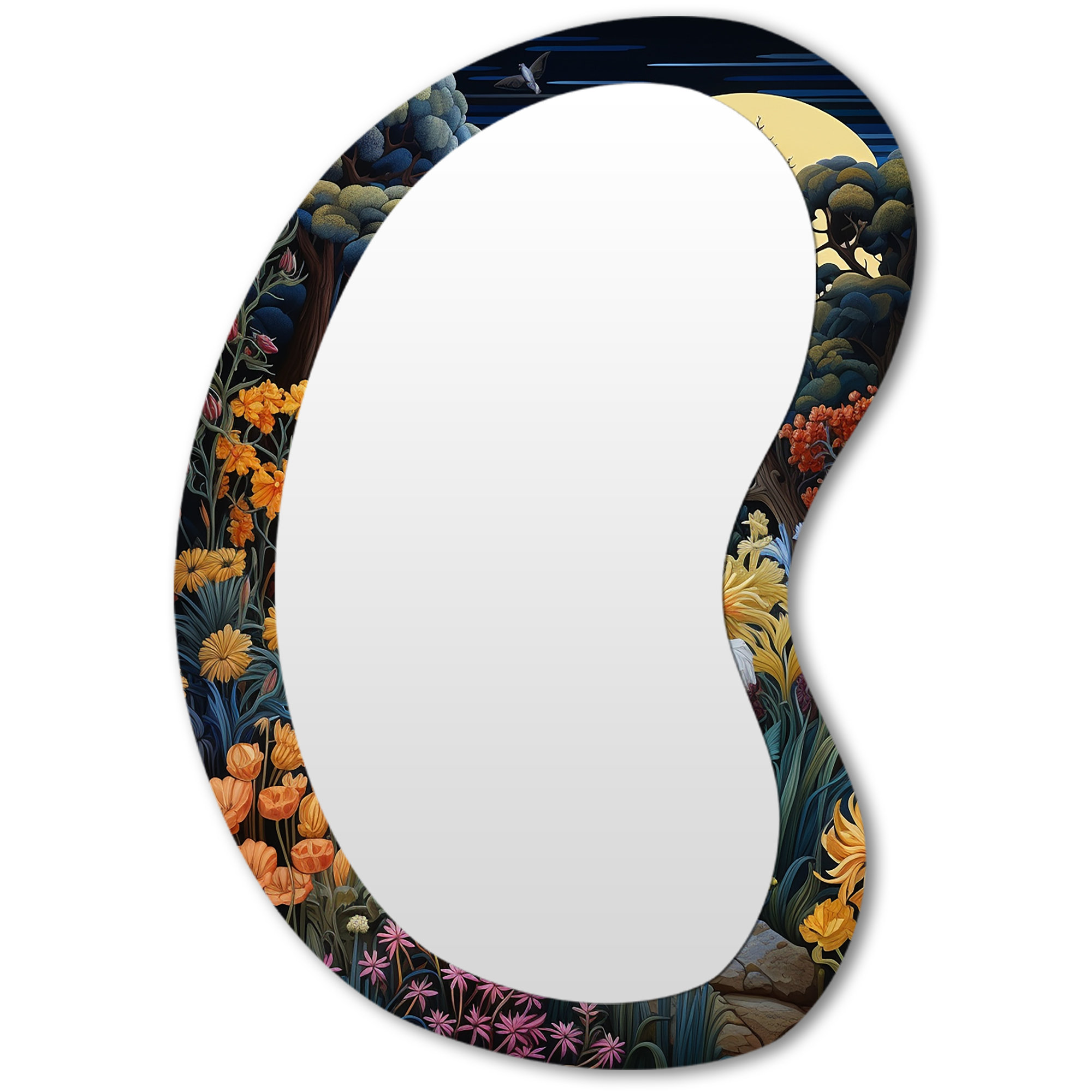 Latitude Run® Hartling Colorful Flower Path Full Moon Magic - Flowers ...