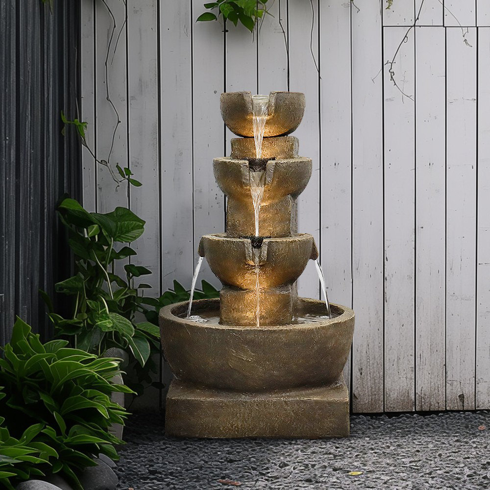 SunJet 27.7" H 4-Tier Outdoor Waterfall Fountain | Wayfair