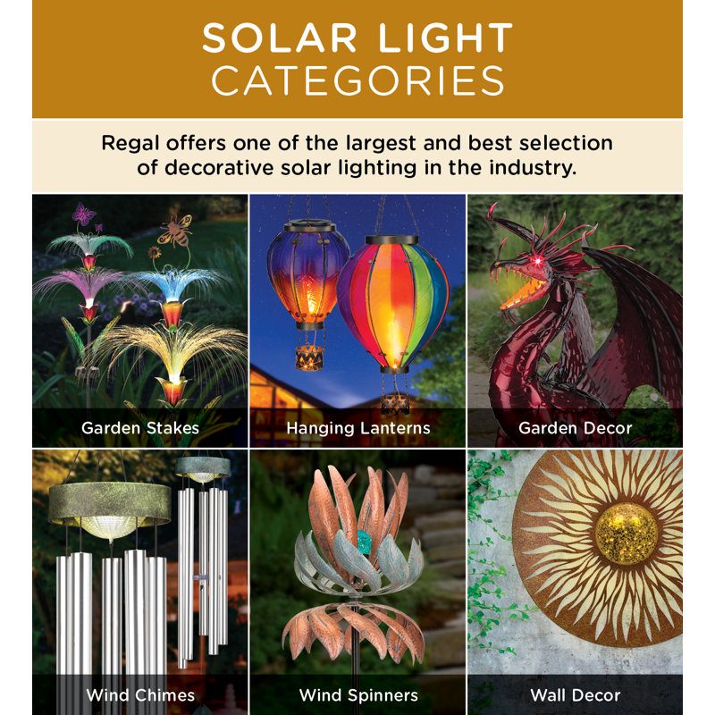 Regal Art & Gift Sparkle Solar Spinner Stake - Butterfly | Wayfair