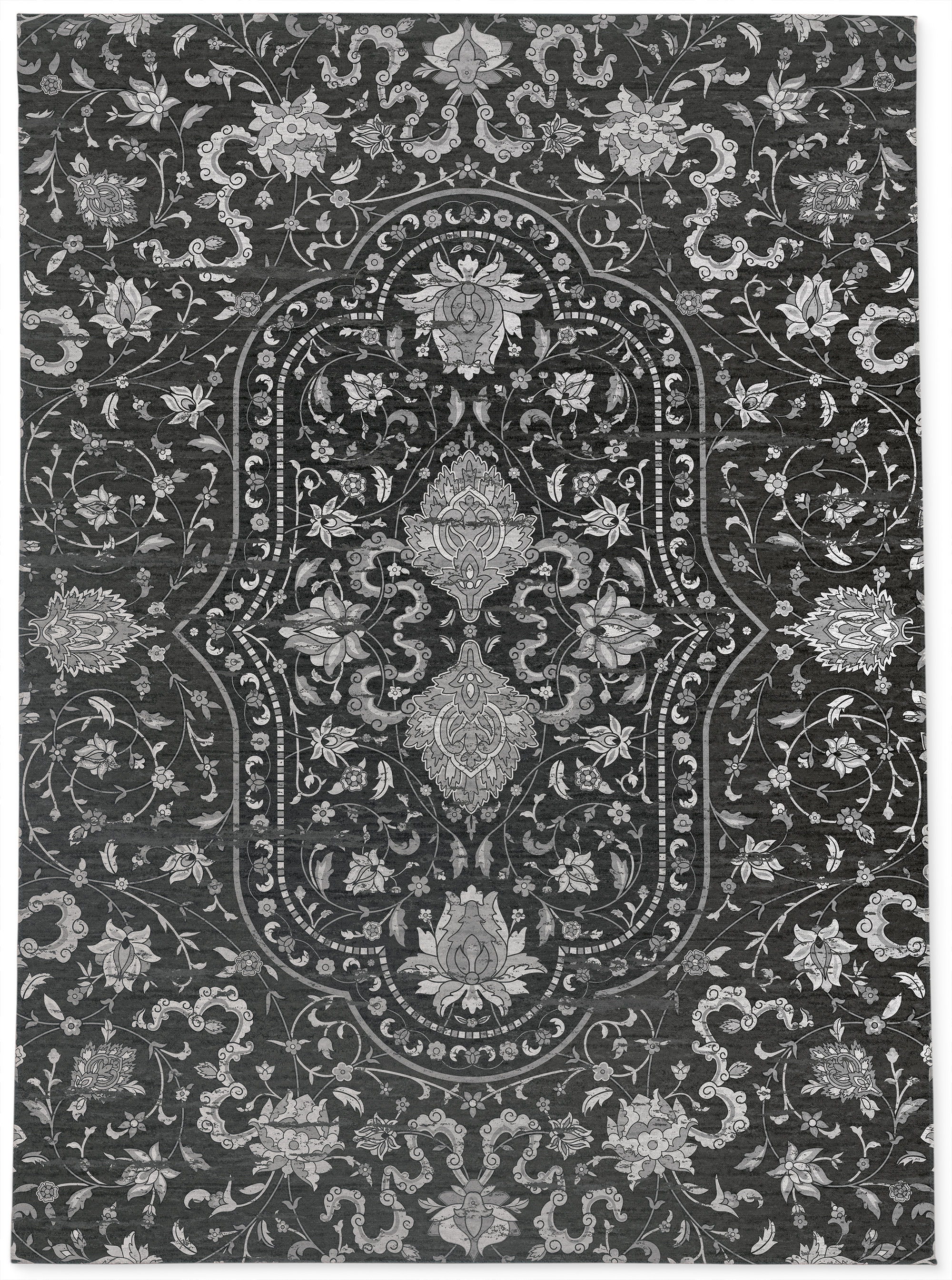 Charlton Home® Gemella Floral Charcoal/Gray Indoor / Outdoor Area Rug ...