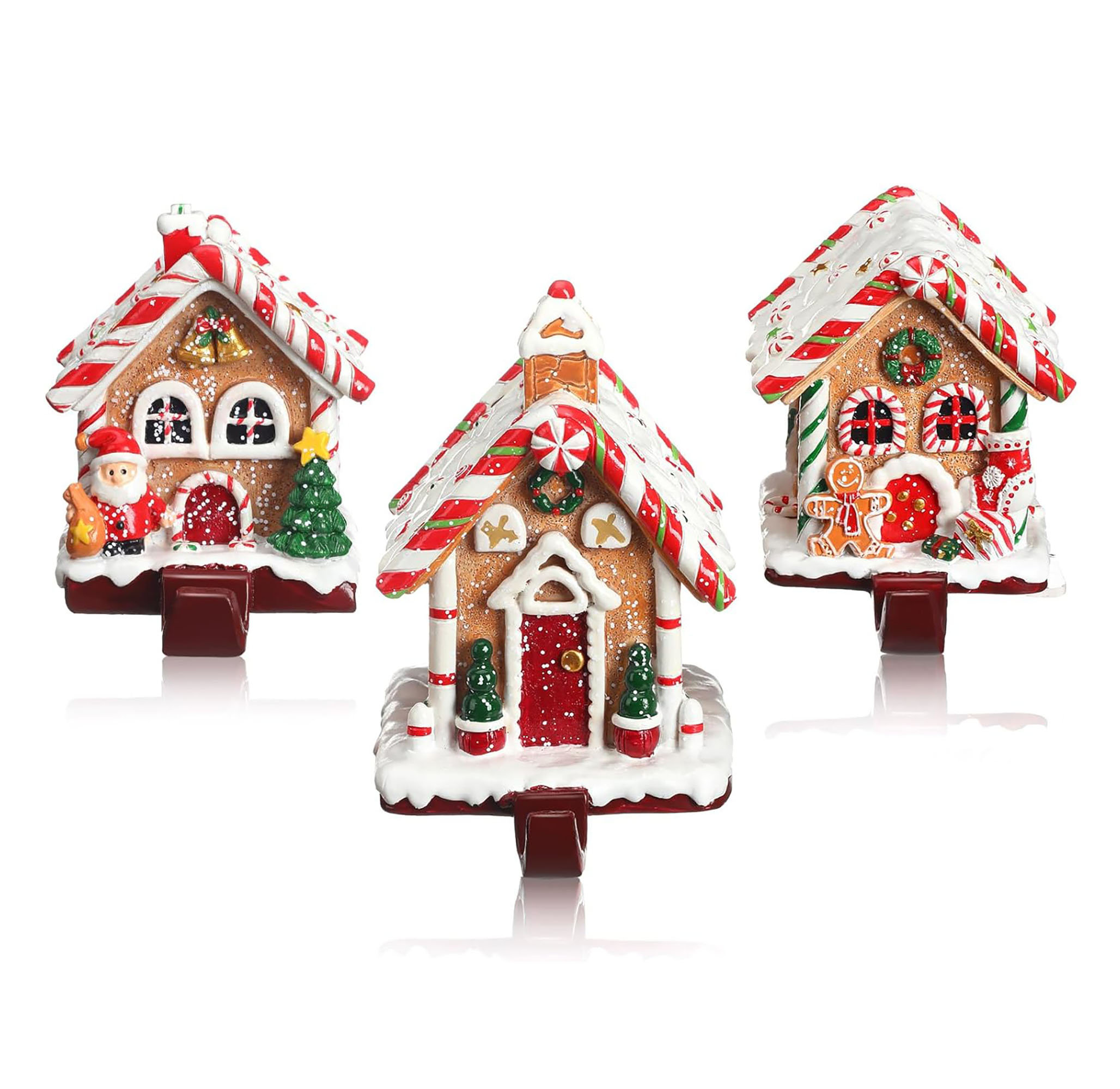 AMIBZ 3 Pcs Christmas Gingerbread House Stocking Holder,Christmas ...