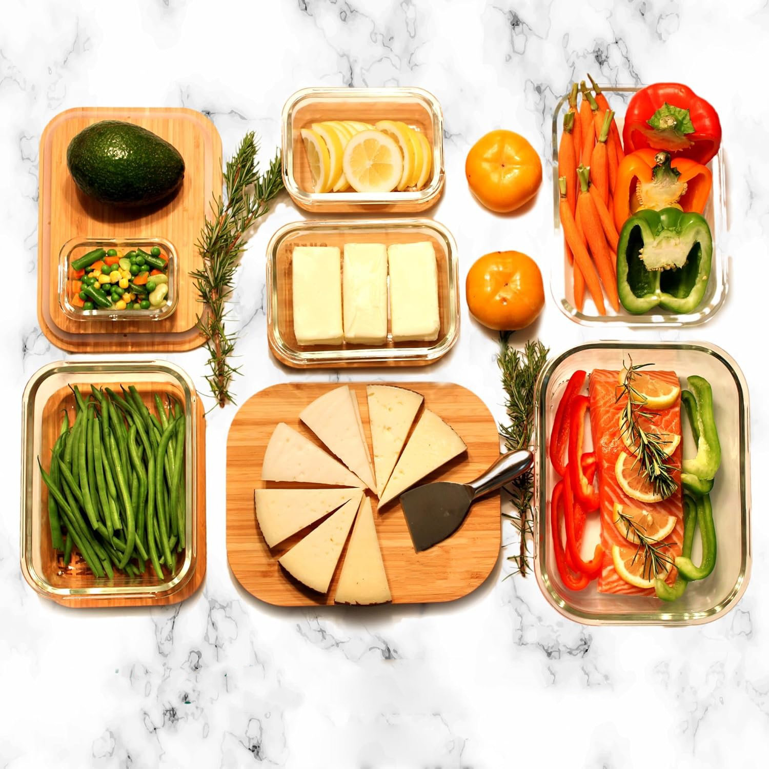 Gracie Oaks Glass Containers with Bamboo Lids | Wayfair