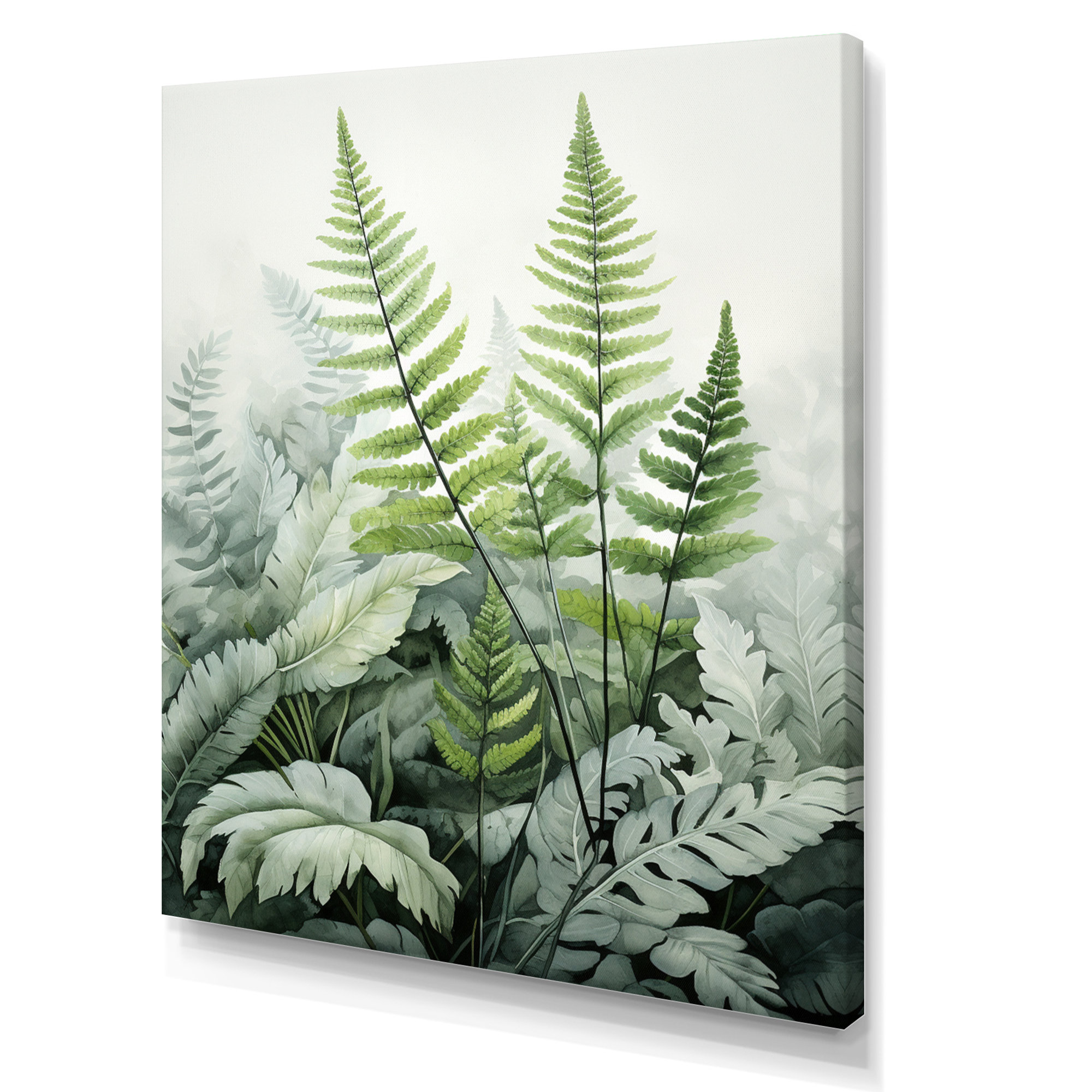 Gracie Oaks Logemann Minimal Ferns Emerald Reverie II - Ferns Large ...