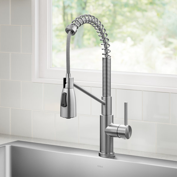 KRAUS Coda Commercial Style 2-Function Single Handle Pull Down Kitchen ...