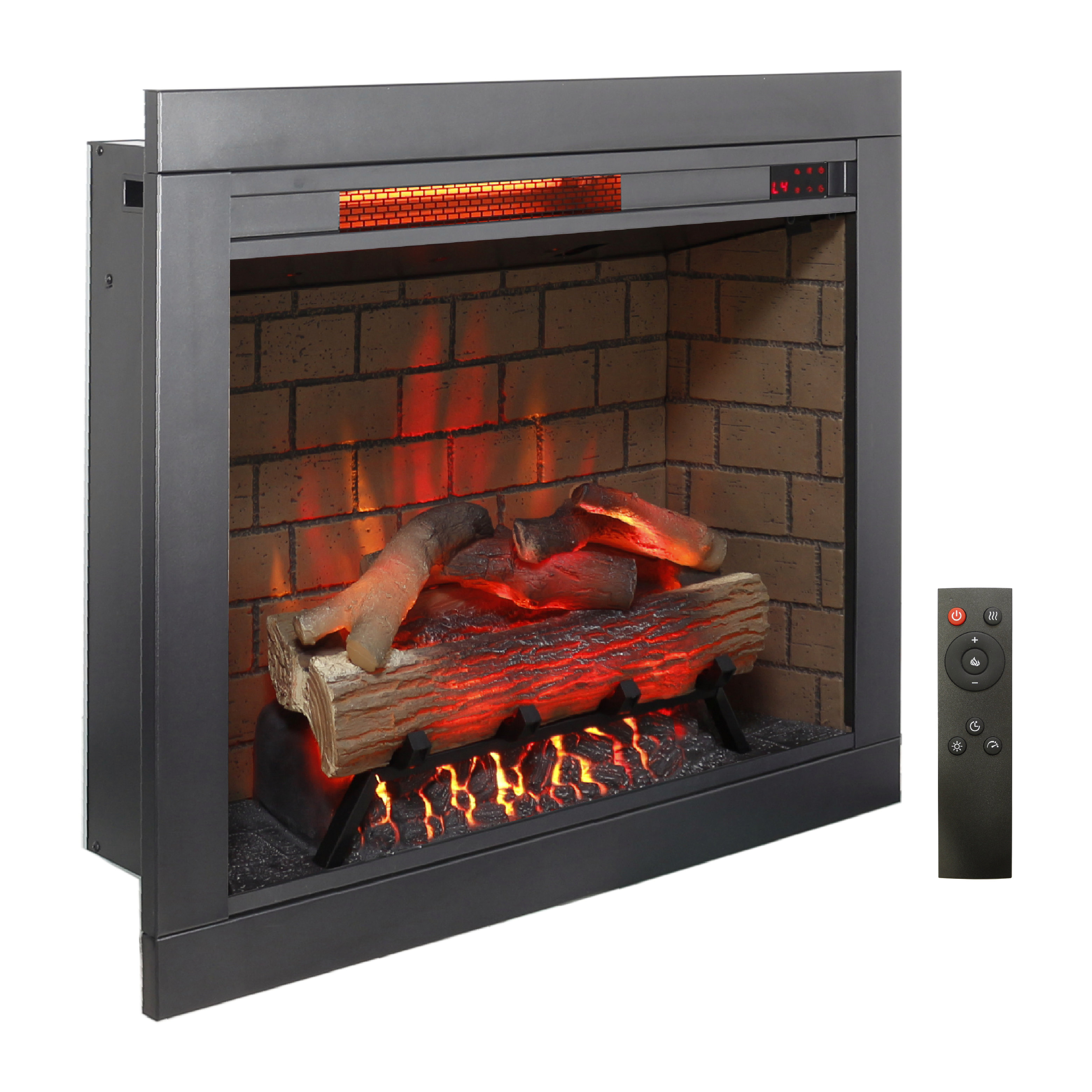 Wildon Home® Infrared Electric Fireplace with Removable Trim Kit, Touch ...