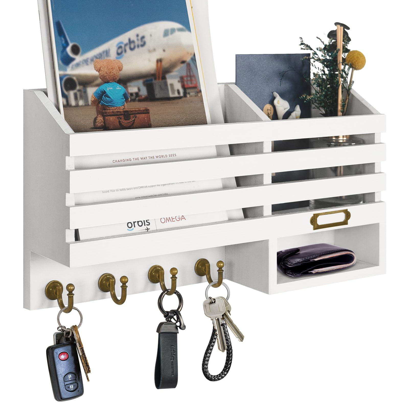 COOREL Wall Key/Mail Organizer with Key Hooks/Mail Storage - Wayfair Canada