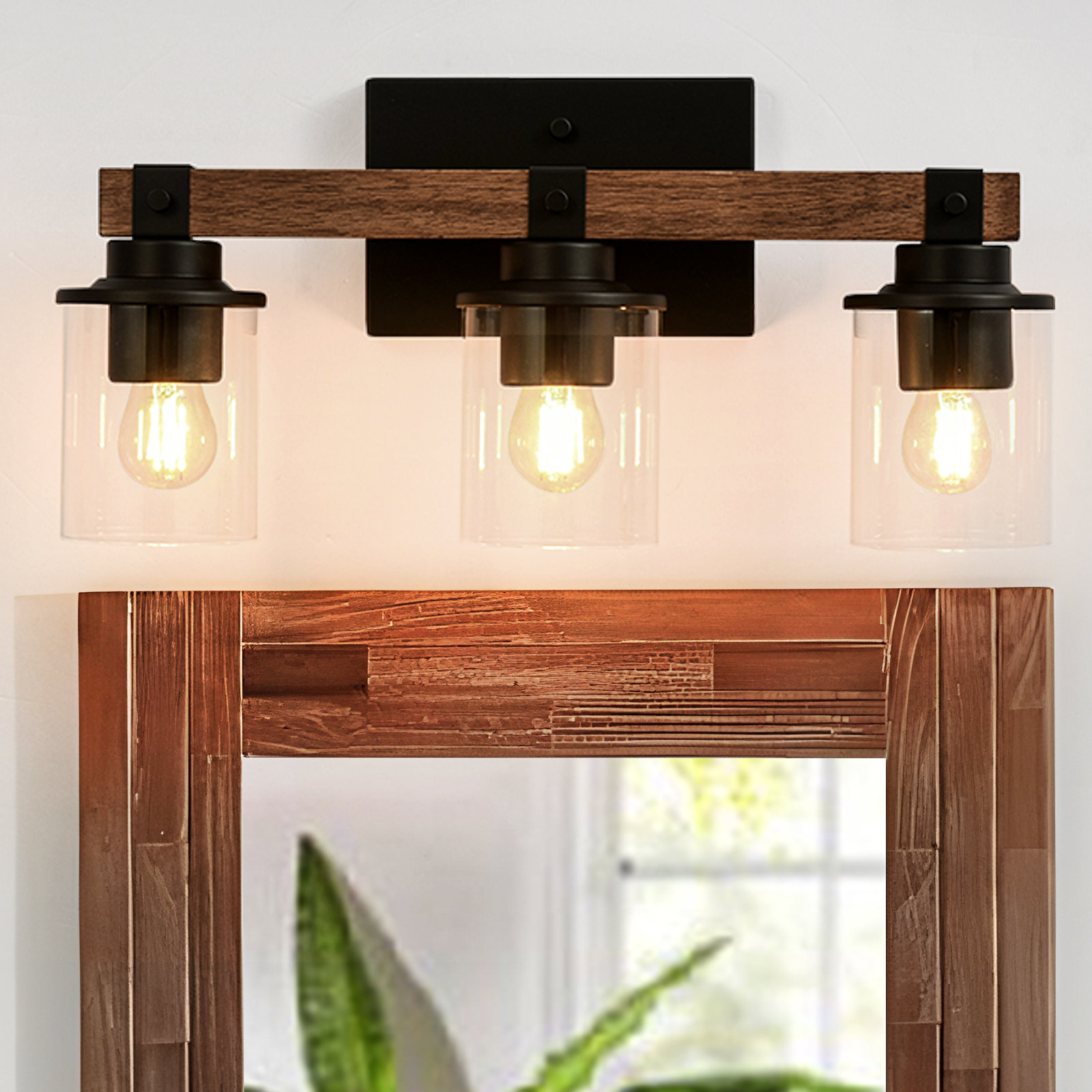 17 Stories Rheata Dimmable Modern Farmhouse Wood Vanity Light - Wayfair ...