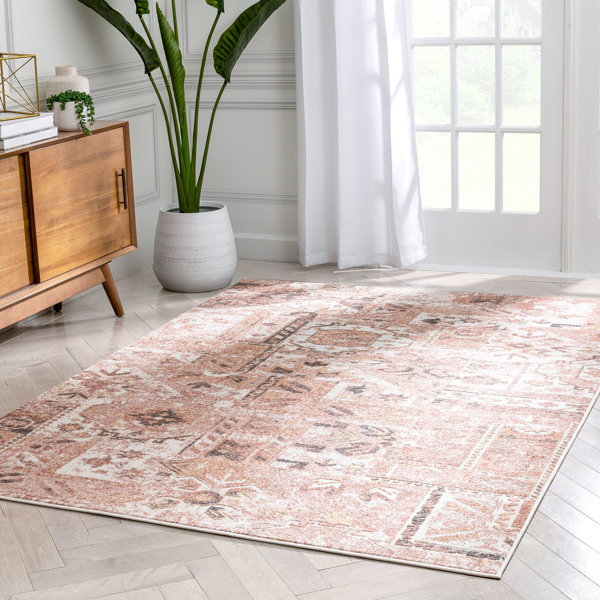 Bungalow Rose Esposito Geometric Rose Pink Area Rug - Wayfair Canada