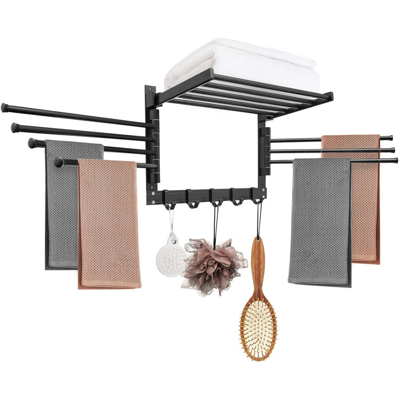 Rebrilliant Metal Foldable Wall-Mounted Drying Rack | Wayfair