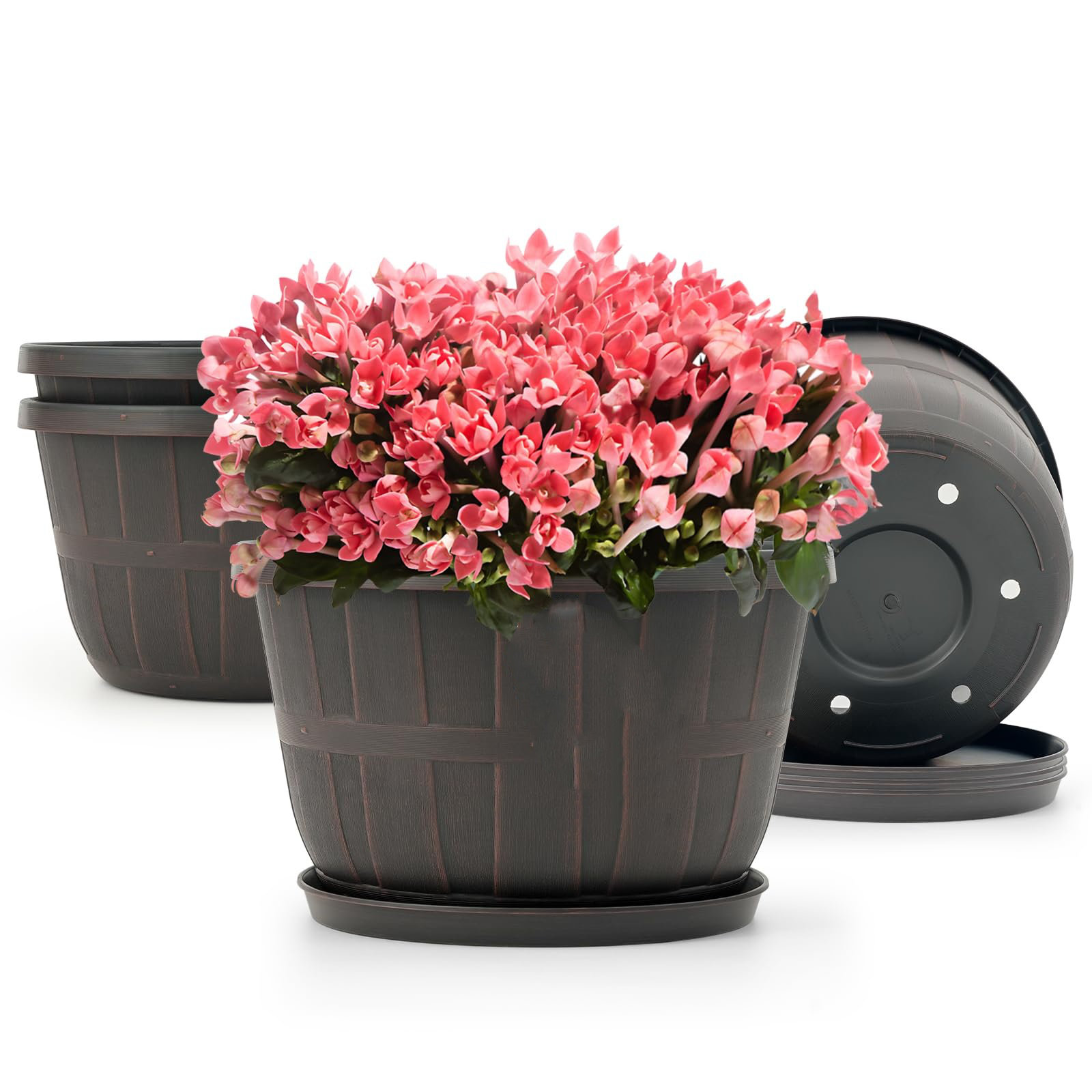 Lark Manor™ 10 Inch Flower Pots,4 Pack Large Plant Pots | Wayfair