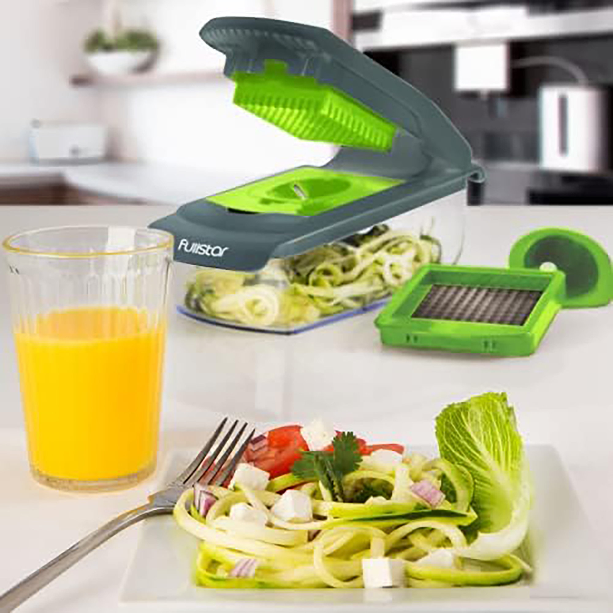 KIBNOF Vegetable Chopper and Spiralizer - Food Chopper with Container ...