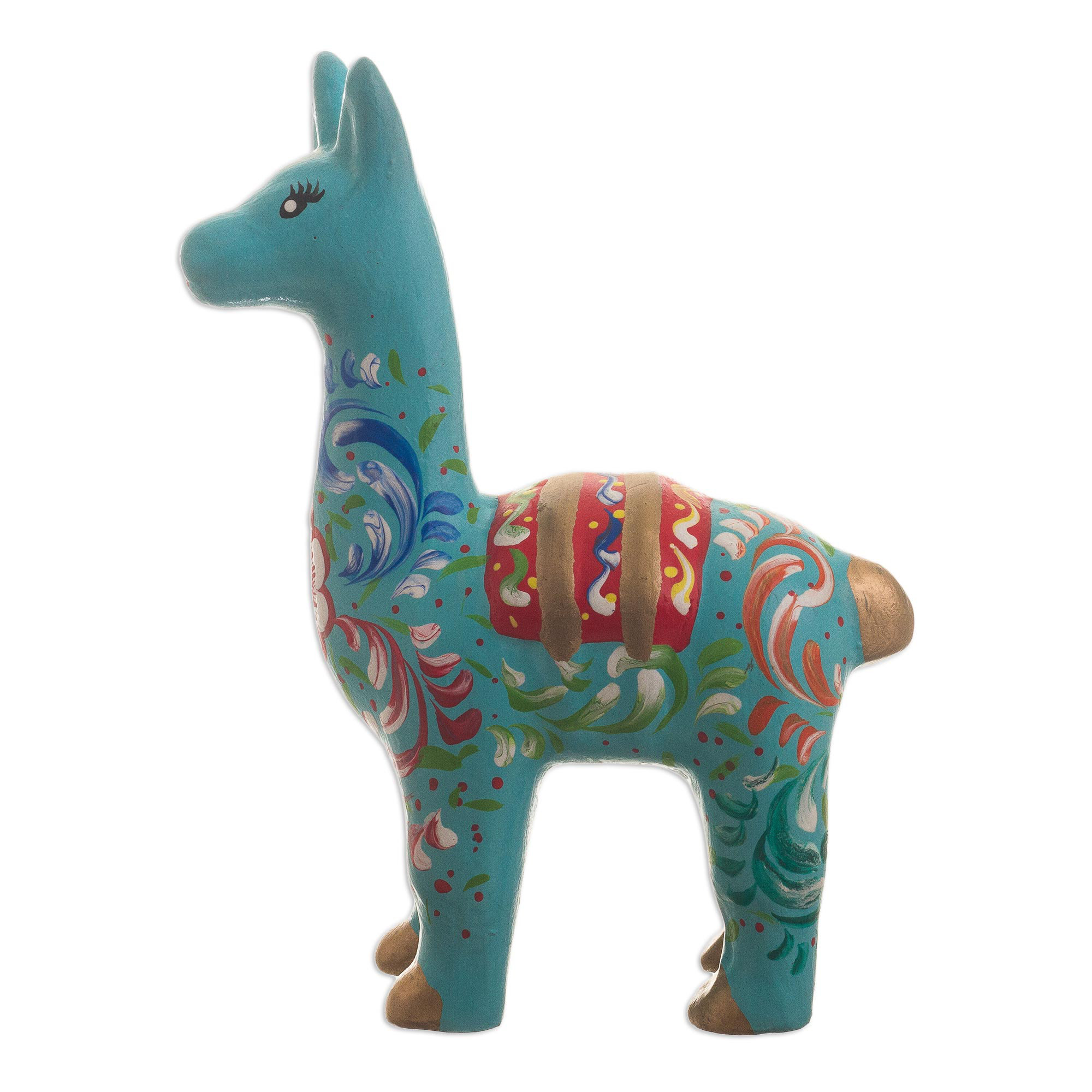 Bungalow Rose Handamde Llama In Aqua Ceramic Statuette - Wayfair Canada