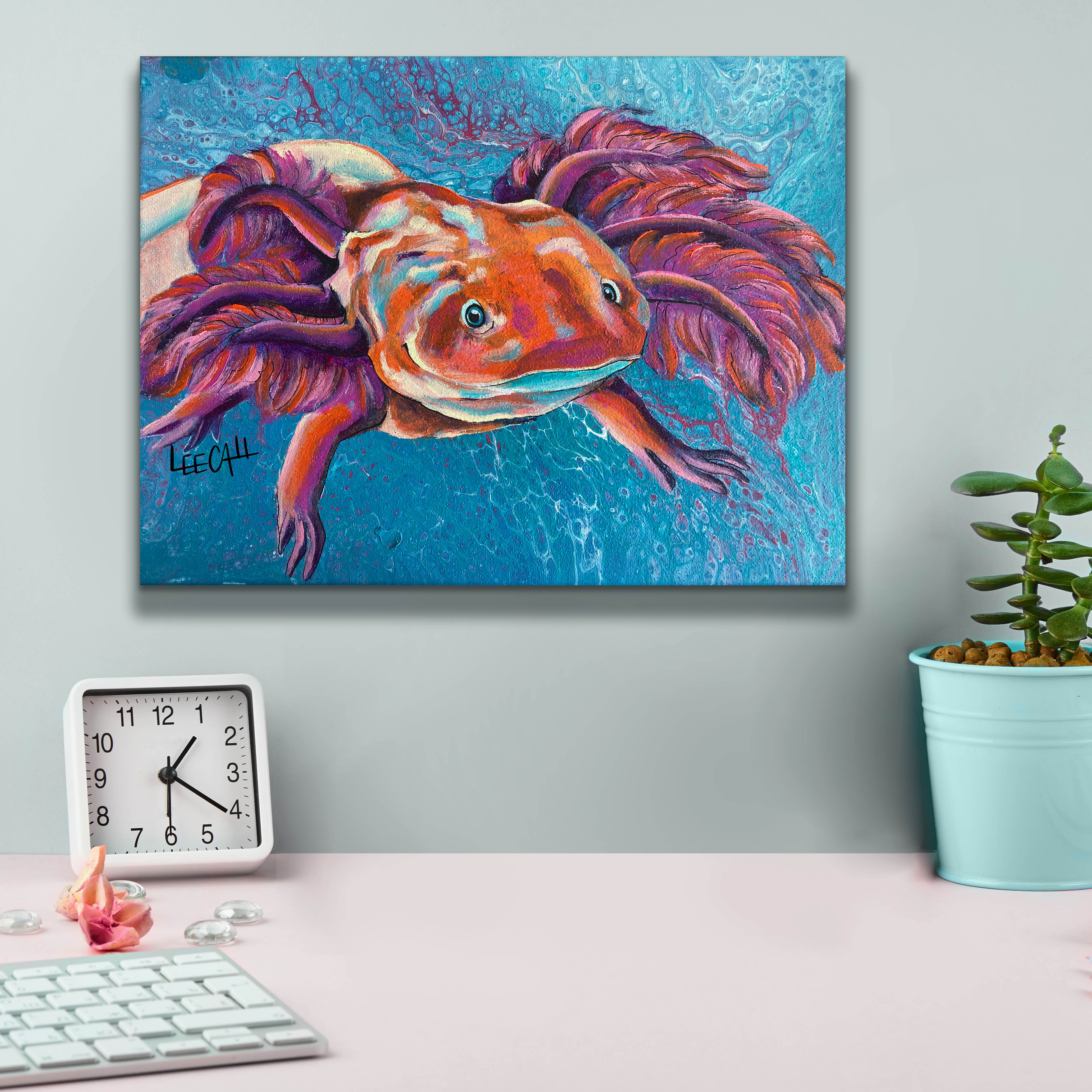 Highland Dunes " Epic Graffiti 'Axolotl'' By Dawg Painter, Canvas Wall ...