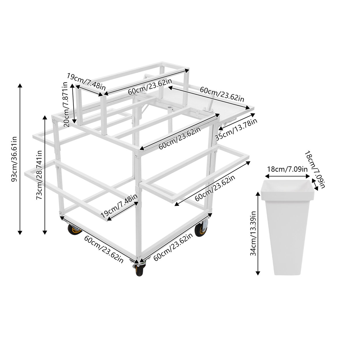 Arlmont & Co. Teman 4-Tier Rolling Flower Display Plant Rack Stand with ...