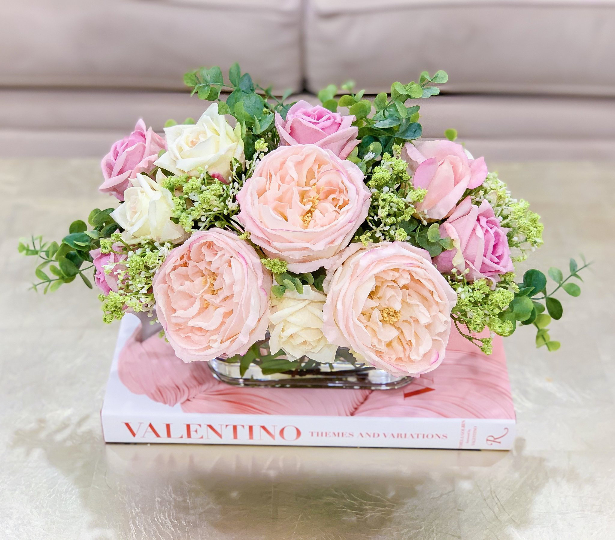 Flovery Real Touch Pink English Roses Arrangement & Reviews | Perigold