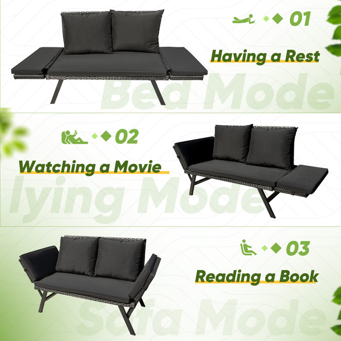 George Oliver Hoag 70'' Metal Outdoor Patio Daybed | Wayfair