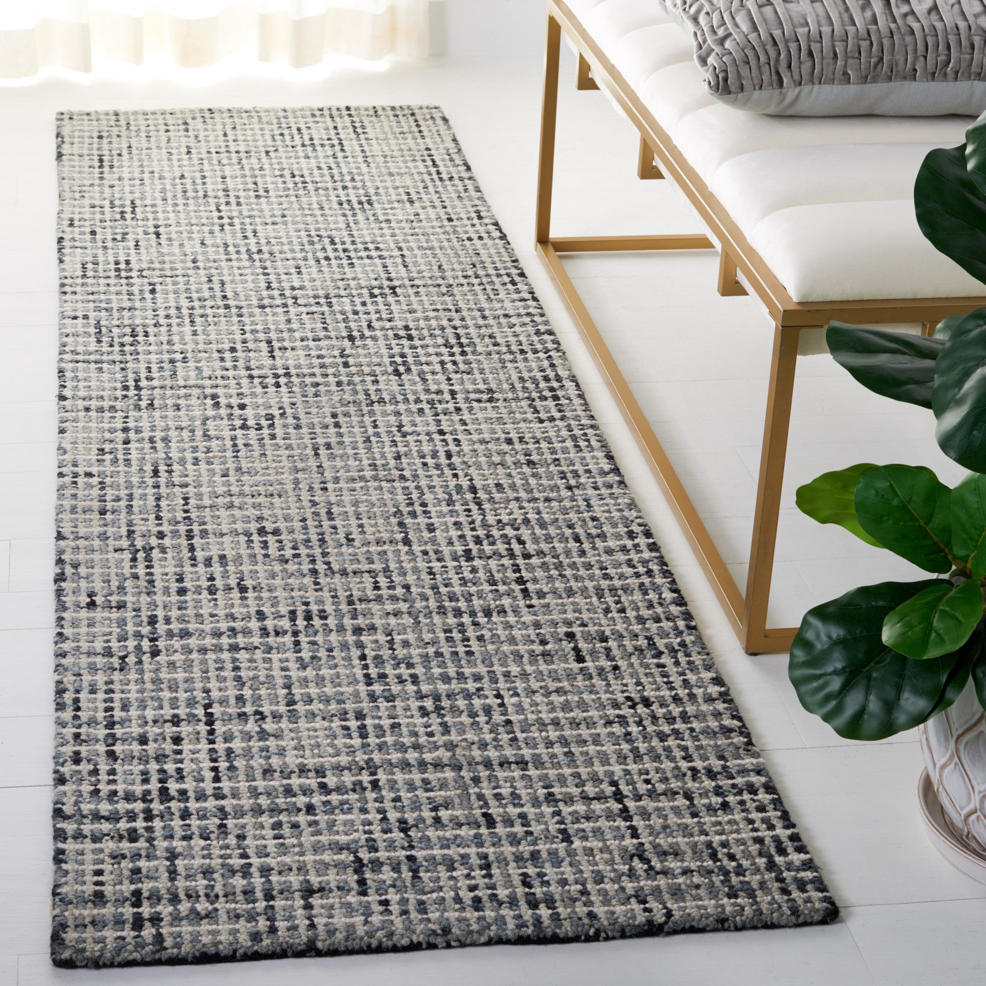 The Twillery Co. Irven Handmade Tufted Wool Dark Grey Area Rug ...